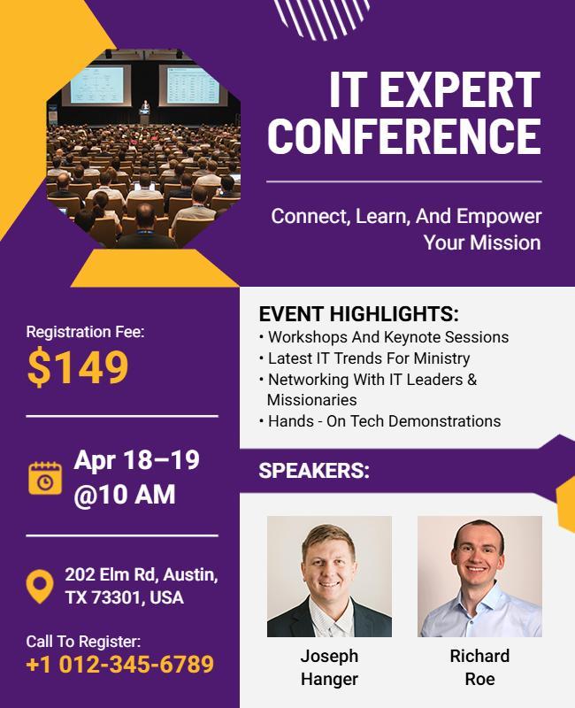 IT Expert Conference Networking Event Flyer Template