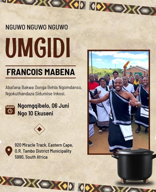 Ithempulethi Yeflaya Lomcimbi Wokugubha Umdanso Wamasiko Wase-Umgidi