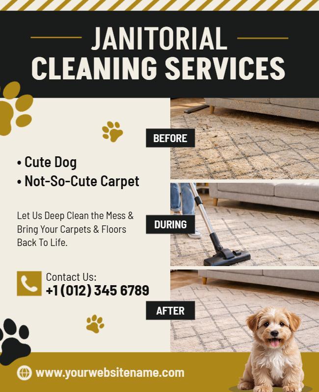 Janitorial Services Highlighting Pet-Friendly Environment Flyer Template