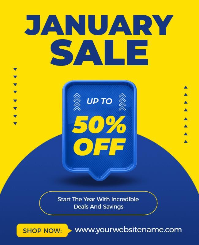 January Retail Promotional Sale Flyer Template