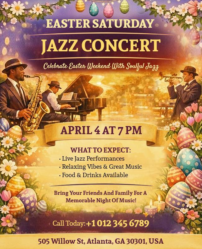Jazz Concert on Easter Saturday Flyer Template