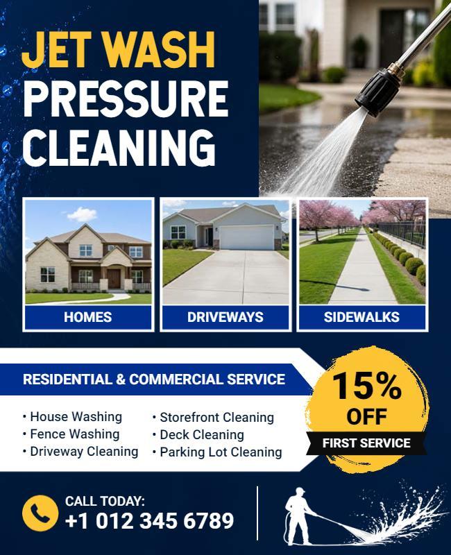 Jet Wash Pressure Cleaning Services Flyer Template