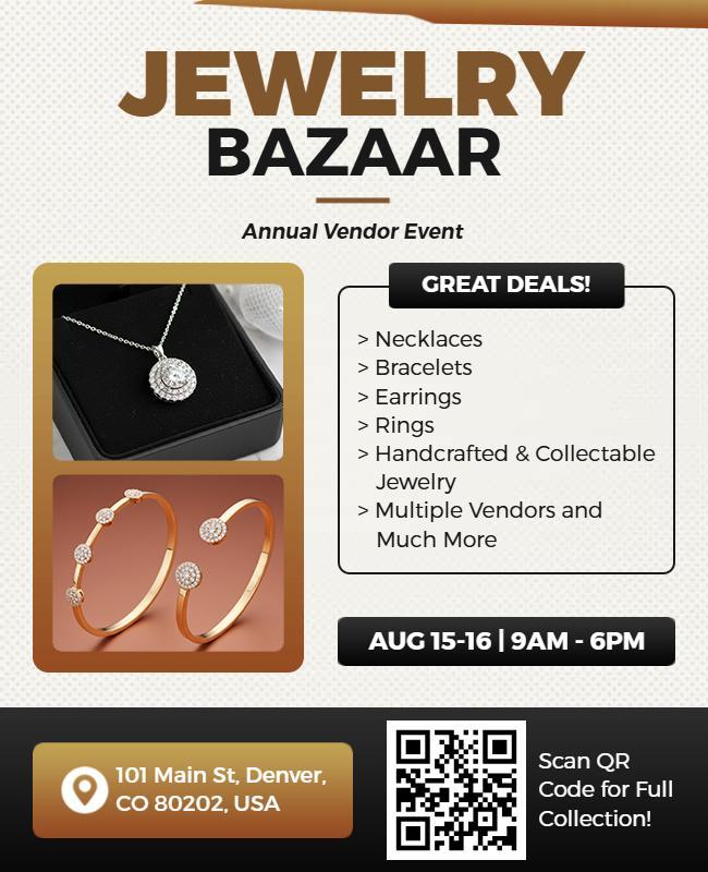 Jewelry Bazaar Annual Vendor Event Flyer Template