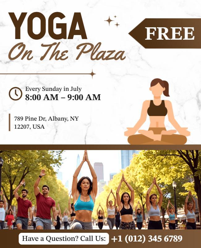 Join Free Yoga Sessions on the Plaza Flyer Template