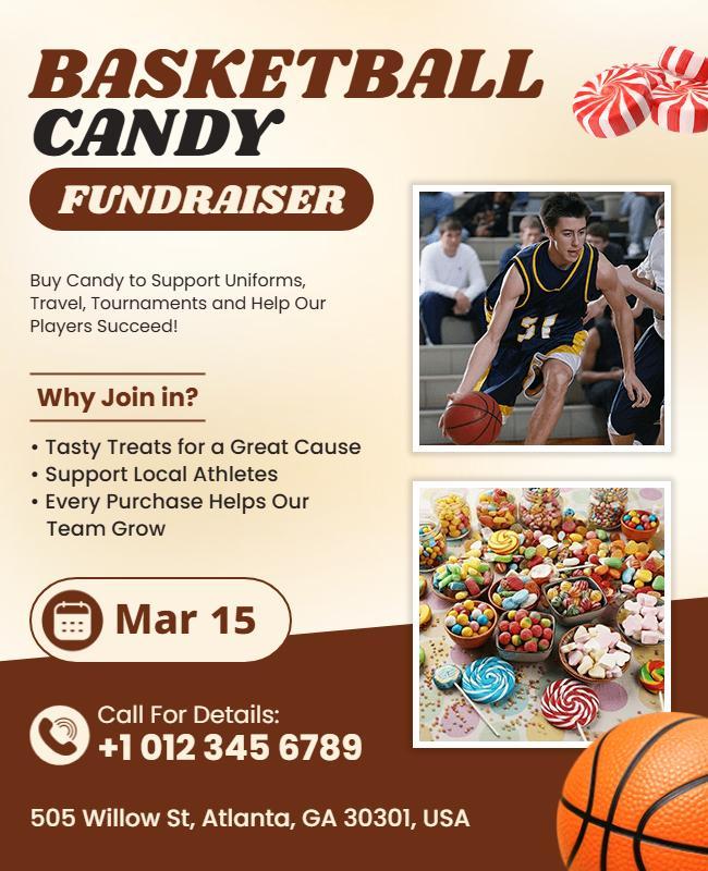 Join the Basketball Candy Fundraiser Event Flyer Template
