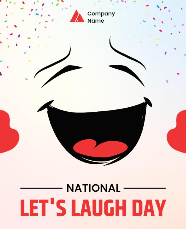 Joyful Cartoon Theme National Let's Laugh Day Poster Template