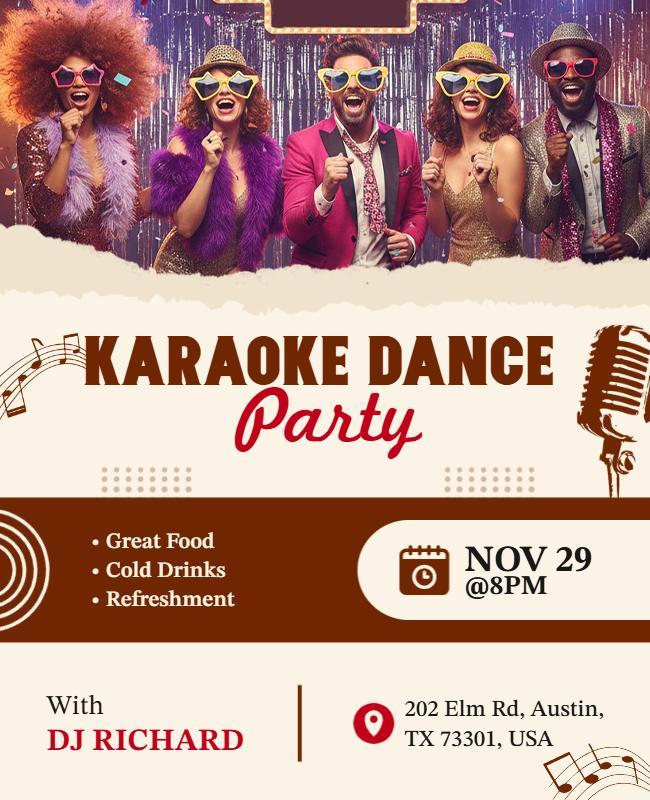 Karaoke Dance Party Event Flyer Template