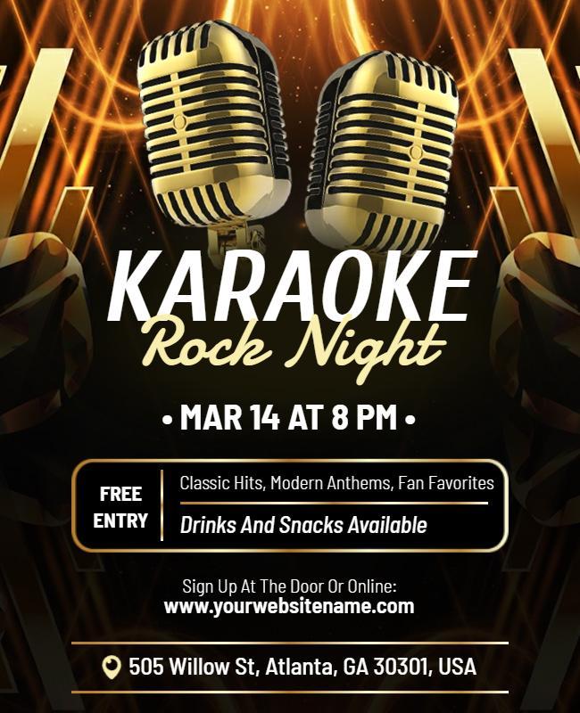 Karaoke Rock Night Flyer Template