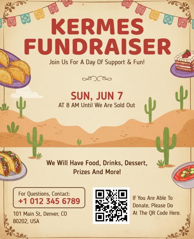 Kermes Mexican Food Fundraiser Flyer Template