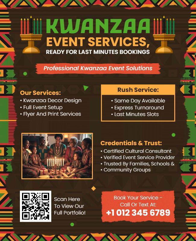Kwanzaa Event Services Booking Flyer Template