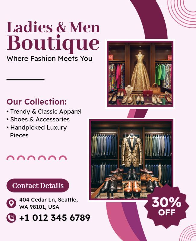 Ladies and Men Boutique Clothing Sale Flyer Template