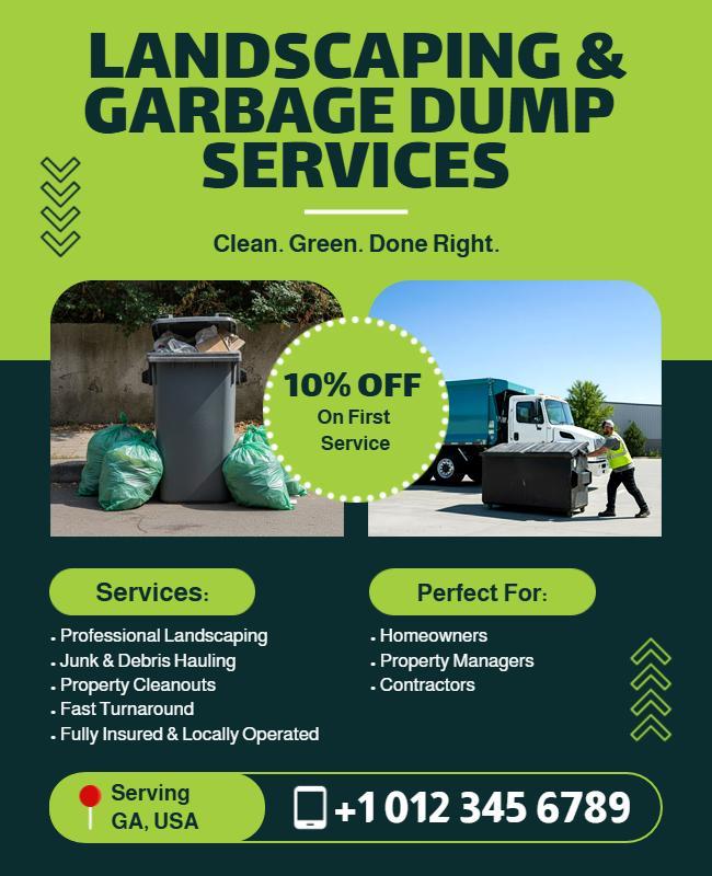 Landscaping and Garbage Dump Services Flyer Template