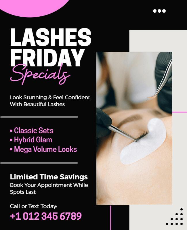 Lashes Friday Beauty Specials Flyer Template