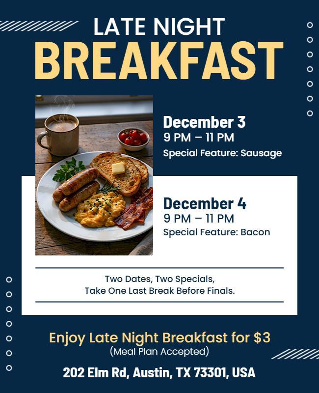 Late Night Breakfast Flyer Template