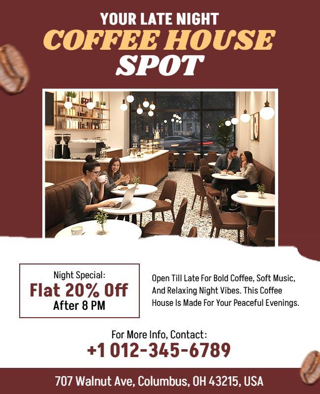 Late Night Coffee House Promotion Flyer Template