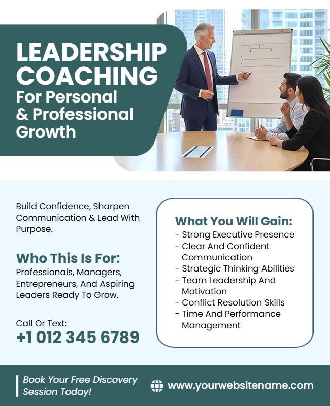 Leadership Coaching Personal Growth Flyer Template