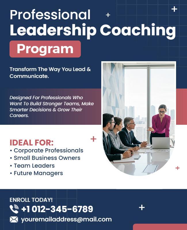 Leadership Coaching Program for Professionals Flyer Template