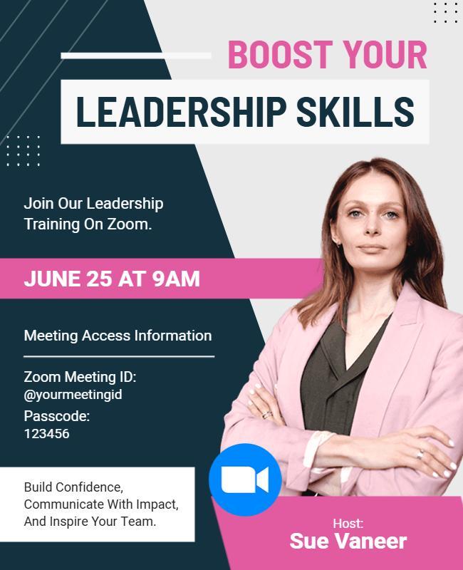 Leadership Skills Training Zoom Meeting Flyer Template