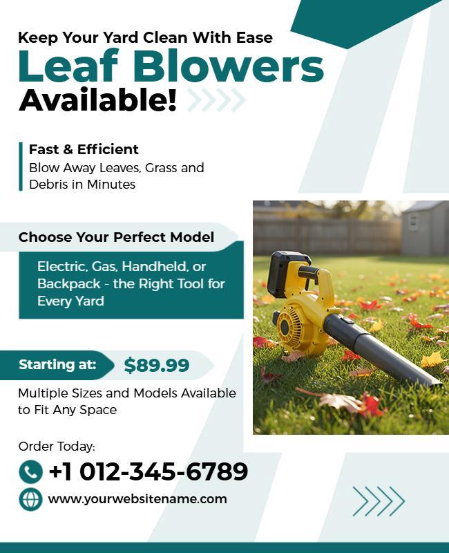Leaf Blower Promotional Sale Flyer Template