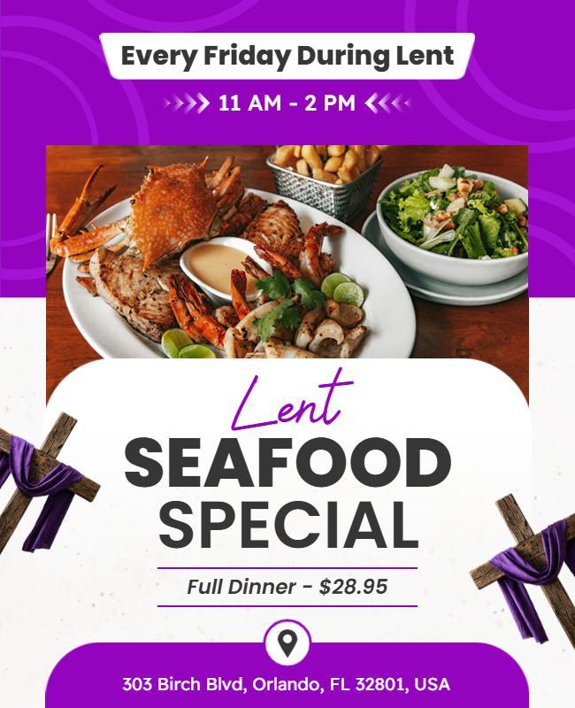 Lent Seafood Special Dining Poster Template