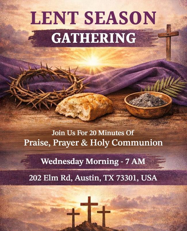 Lent Season Gathering Worship Poster Template