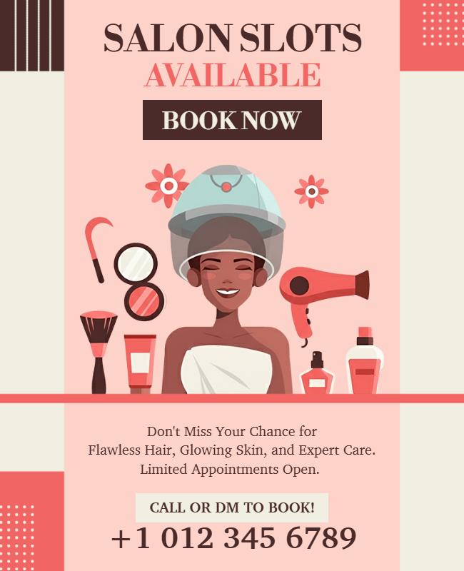 Limited Salon Slots Availability Flyer Template