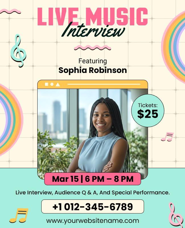 Live Music Interview Event Flyer Template