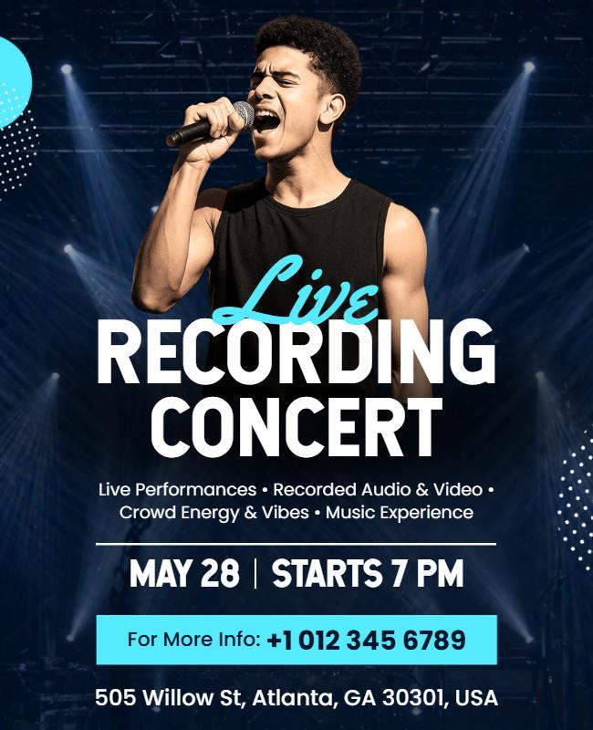 Live Recording Concert Event Poster Template