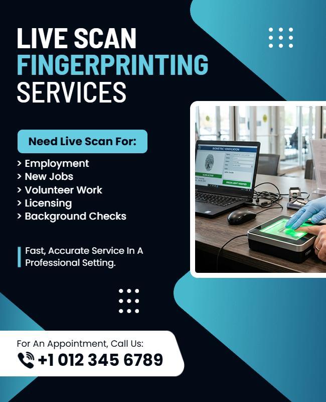 Live Scan Fingerprinting Services Flyer Template