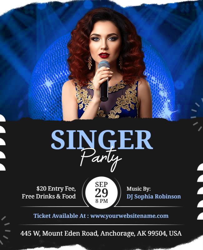 Live Singer Performance Party Flyer Template