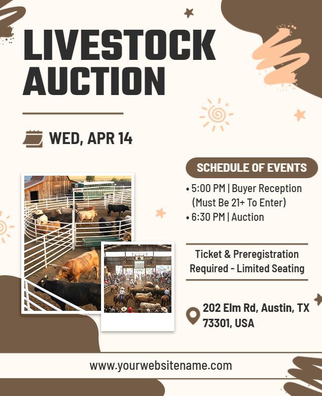 Livestock Auction Event Flyer Template