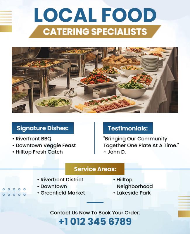 Local Food Catering Services Promotional Flyer Template