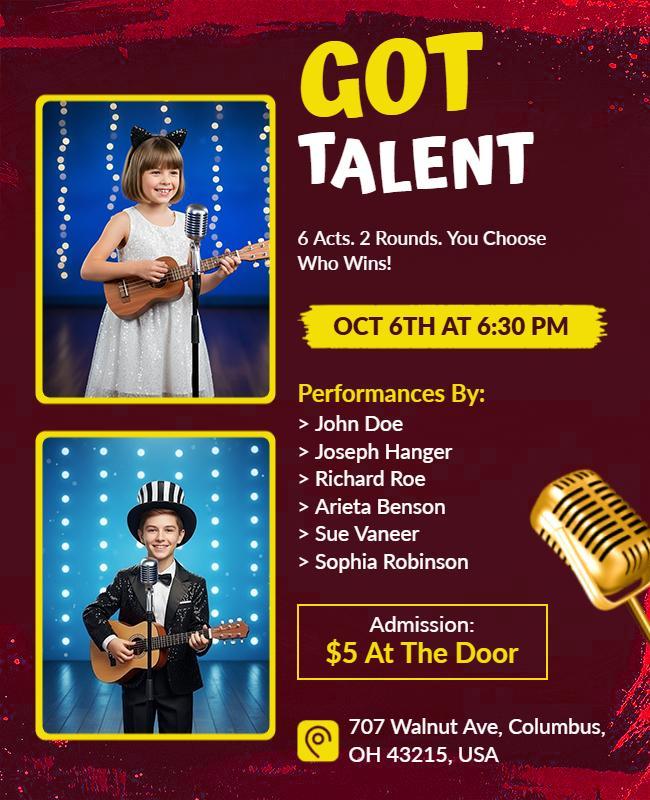 Local Got Talent Show Event Flyer Template