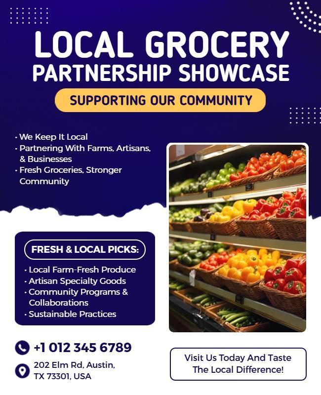 Local Grocery Partnership Showcase Flyer Template