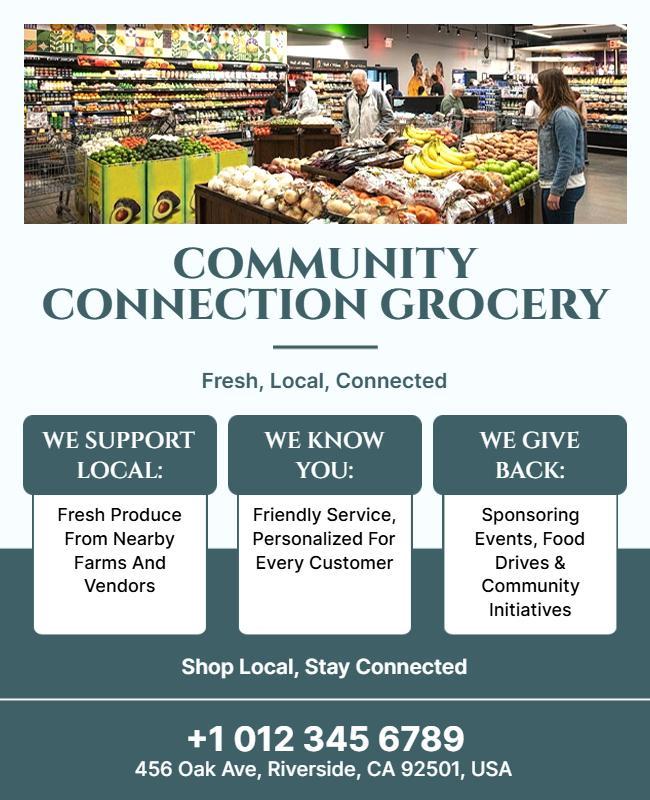 Local Grocery Store Community Connection Flyer Template