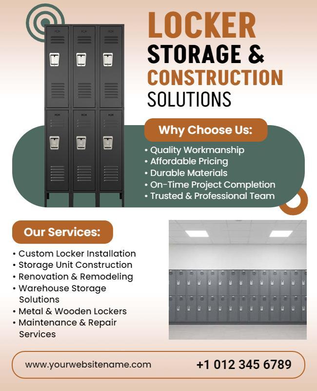Locker Storage and Construction Services Flyer Template