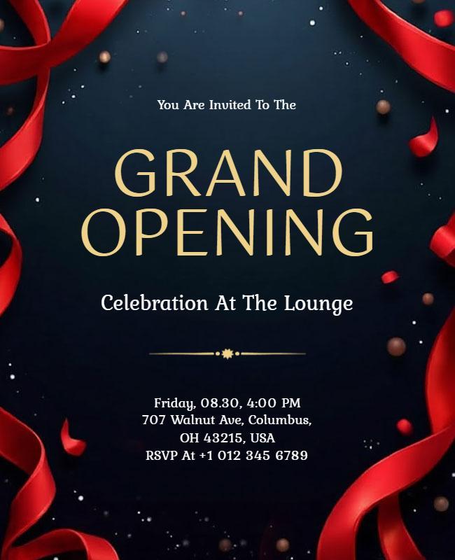 Lounge Grand Opening Celebration Invitation Flyer Template