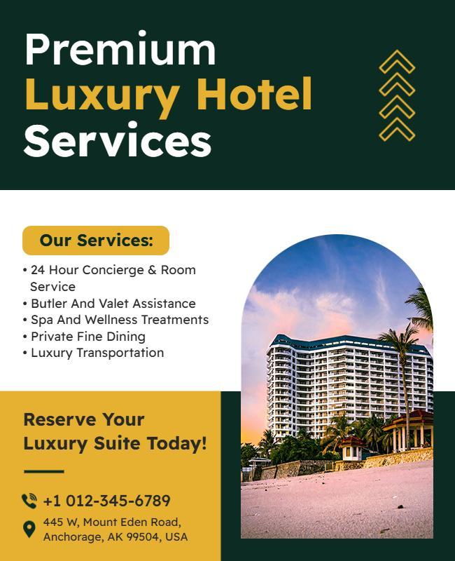 Luxury Hotel Services Promotion Flyer Template