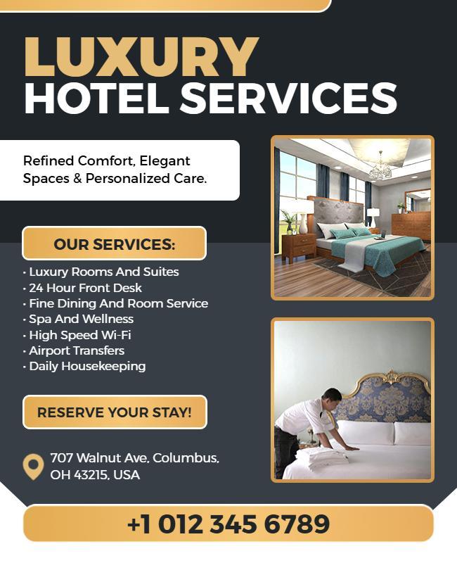 Luxury Hotel Services Promotional Flyer Template