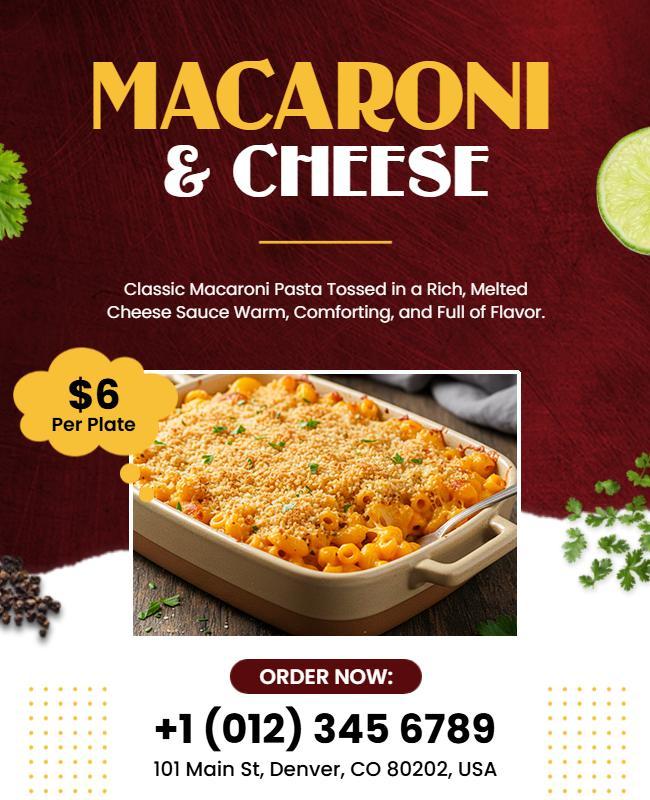 Macaroni and Cheese Special Offer Flyer Template