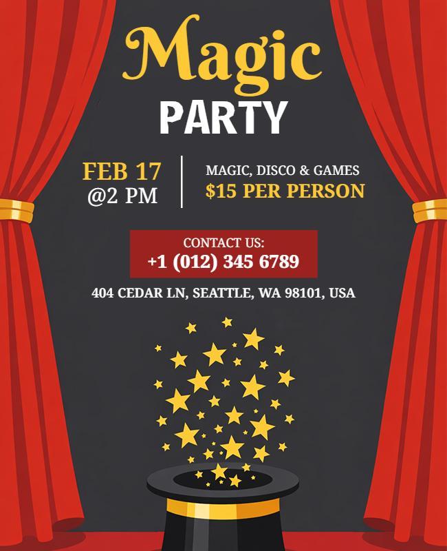 Magic Party Event Flyer Template
