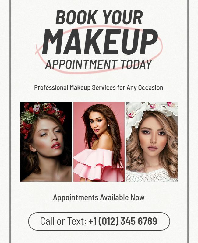 Makeup Services Appointment Booking Flyer Template