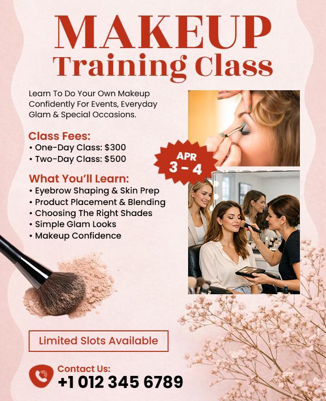 Makeup Training Class Workshop Flyer Template