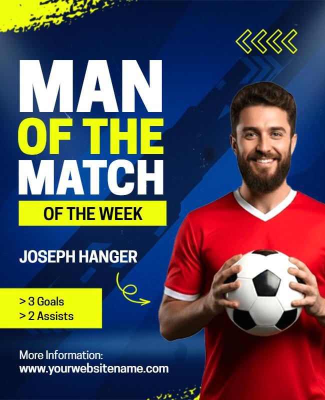 Man of the Match Soccer Highlights Flyer Template