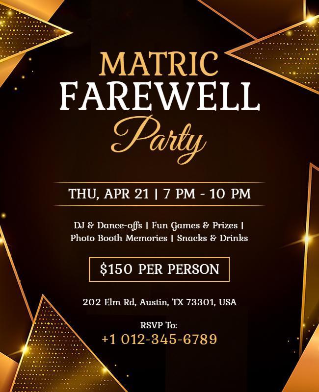 Matric Farewell Celebration Party Event Flyer Template