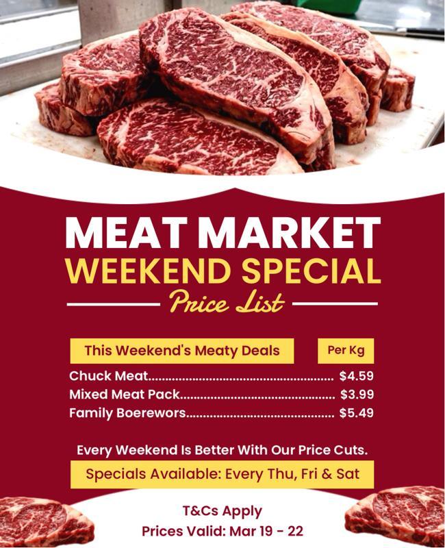 Meat Market Weekend Special Price List Flyer Template