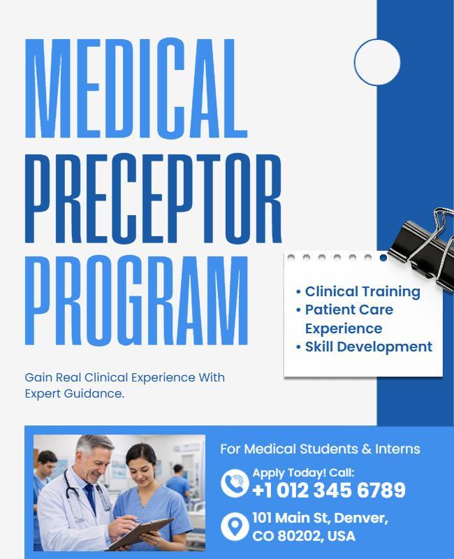 Medical Preceptor Program Training Flyer Template