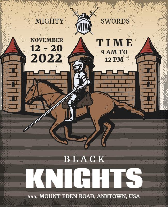 Medieval Knight and Castle Themed Event Poster Template