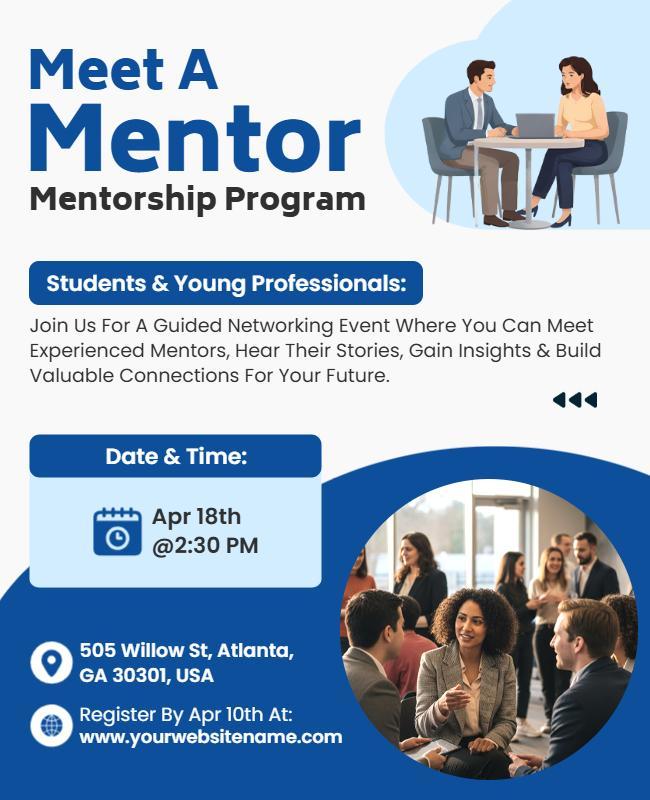Meet a Mentor Program Event Flyer Template