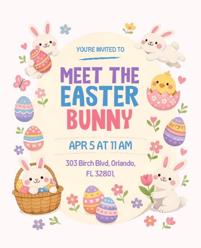 Meet the Easter Bunny Flyer Template